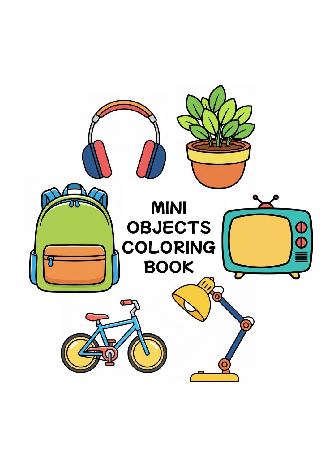 Mini Objects Coloring Book Printable | 90 Unique Designs | 15 Pages PDF ...