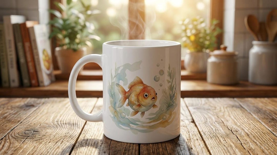 ADHD Goldfish Mug, Watercolor Fish Coffee Cup, Neurodivergent Gift - Etsy