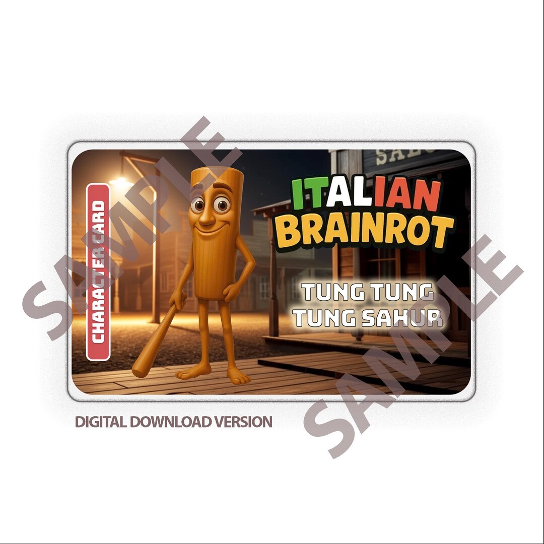 Italian Brainrot Character ID Card | Tung Tung Tung Sahur | Novelty ...