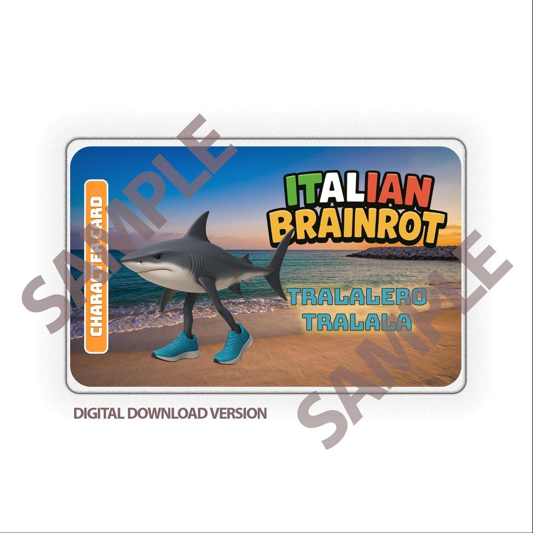 Italian Brainrot Character ID Card | Tralalero Tralala | Novelty Card ...