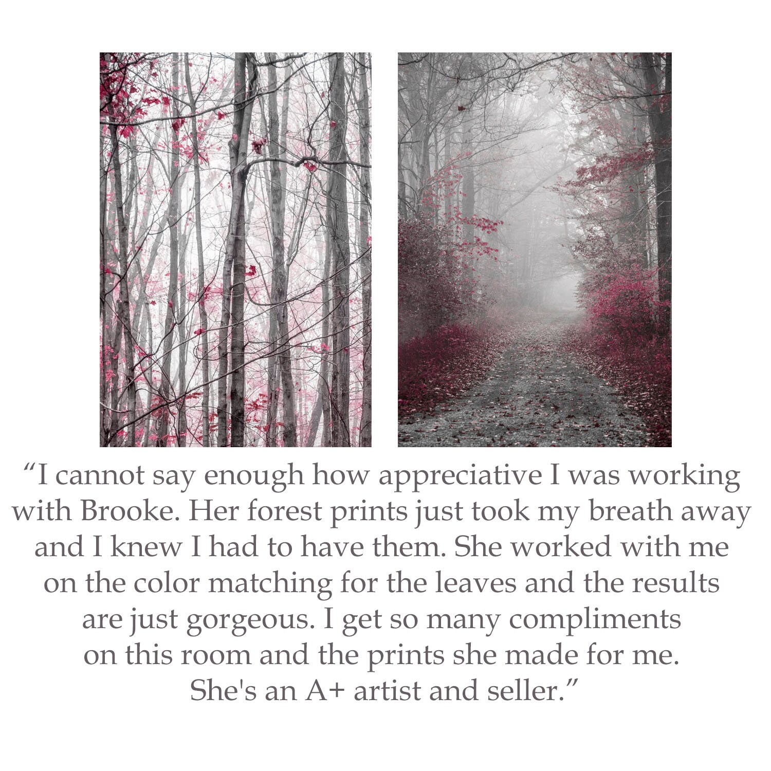 Burgundy Forest Prints Set: Moody Autumn Wall Art (unframed) - Etsy