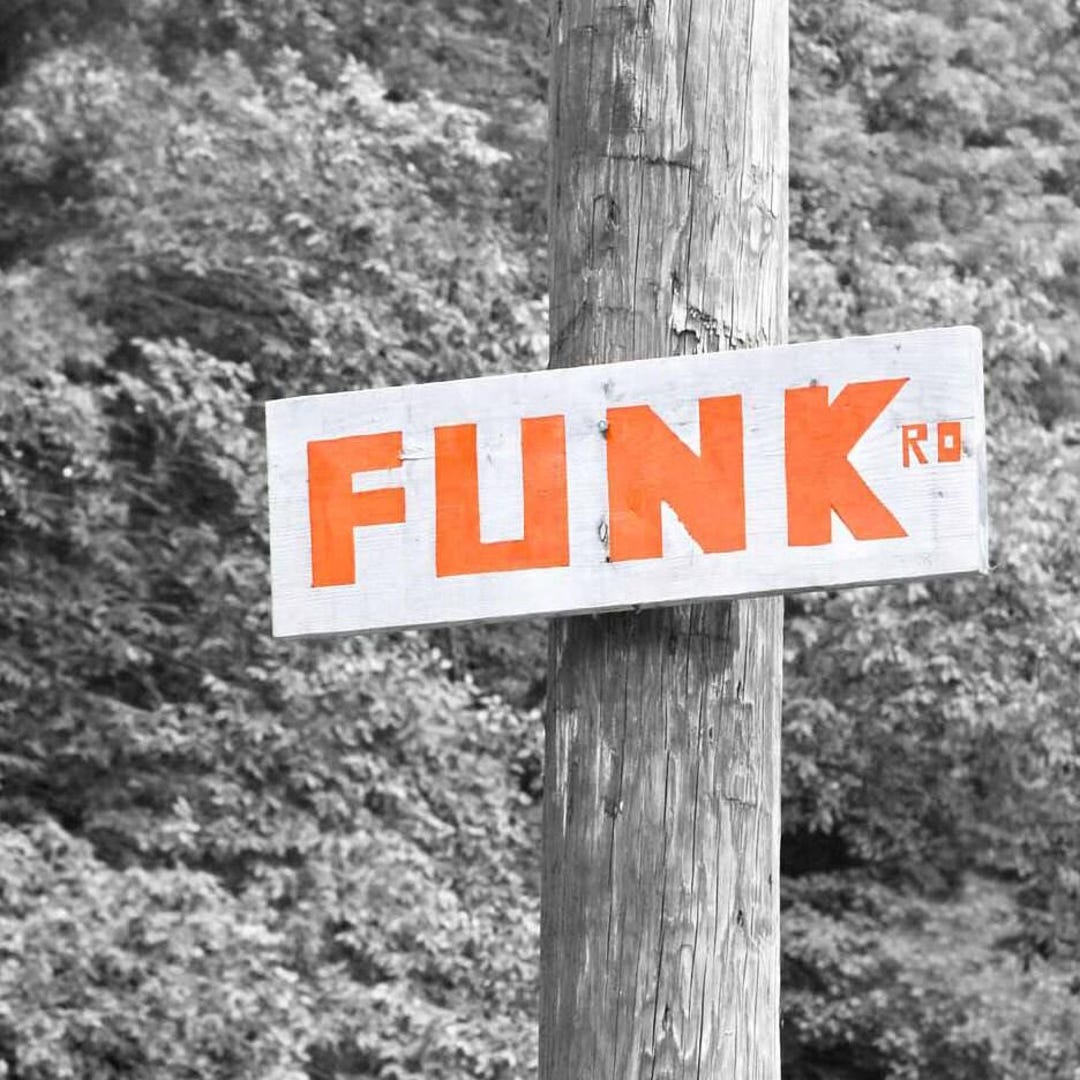 Funk, Funky, Street Sign Art, Gray and Orange Art - Etsy