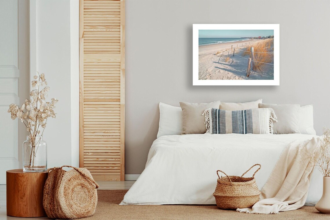 Cape Cod Beach Print: Corporation Beach Seascape, Beige and Blue ...