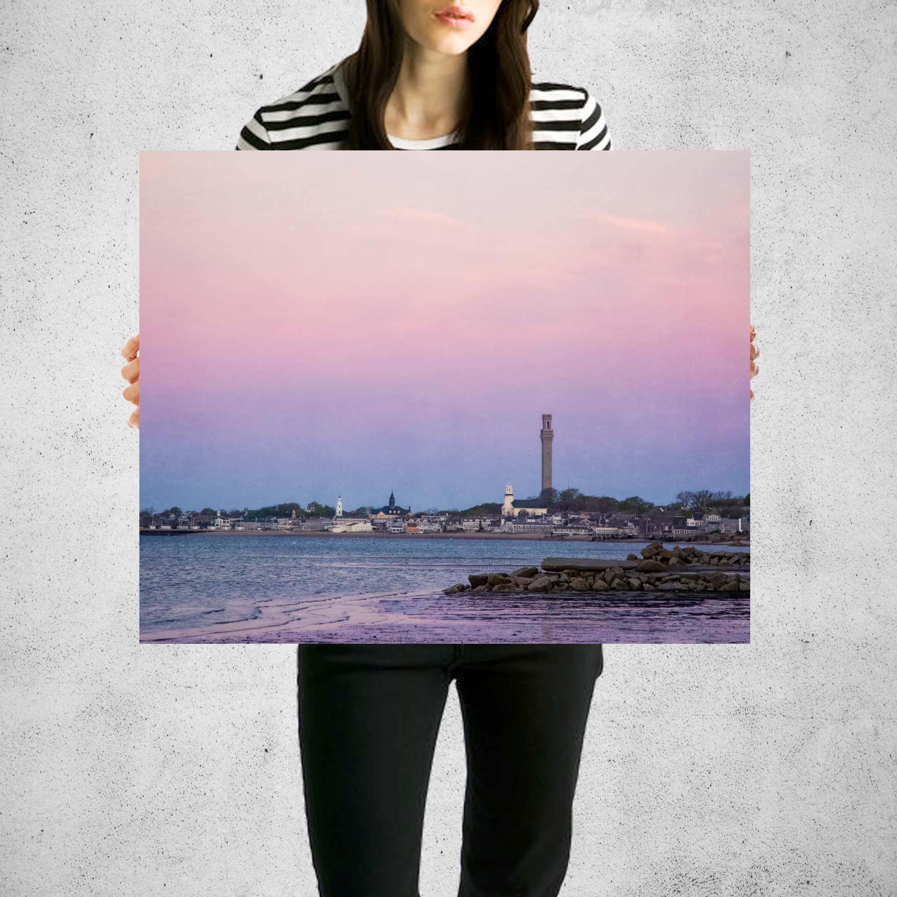 Provincetown Wall Art Purple Provincetown Cape Cod art | Etsy