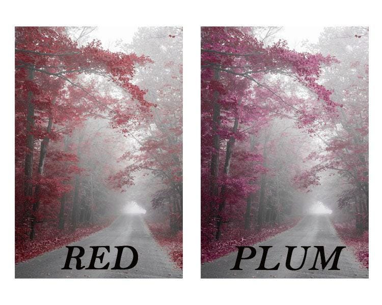 Misty Forest Print: Burgundy Plum Wall Art - Etsy