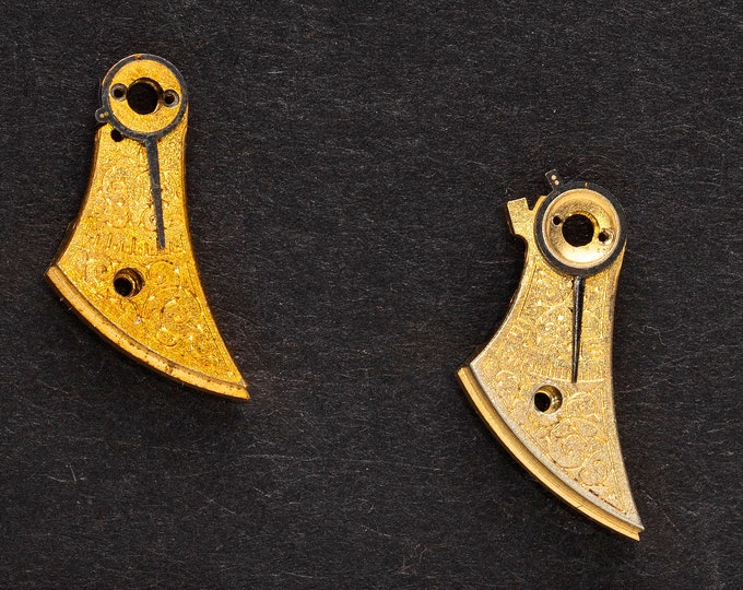 Matching Pair Antique Pocket Watch Parts With Engraved Brass ...