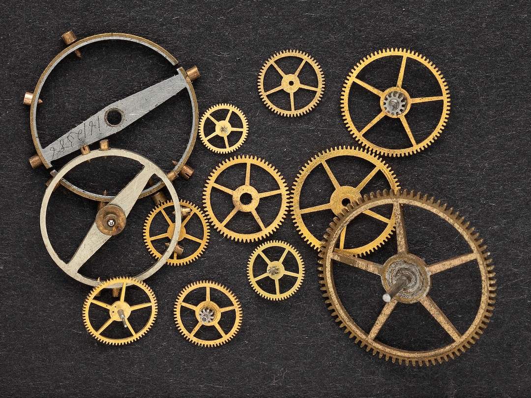12 Vintage Pocket Watch Gears, Mixed Lot of Wheels, Cogs, and Gears ...