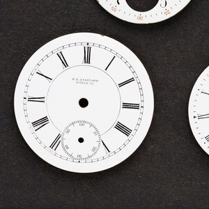 4 Vintage Porcelain Pocket Watch Faces Watch Dials, Antique Watch Parts ...
