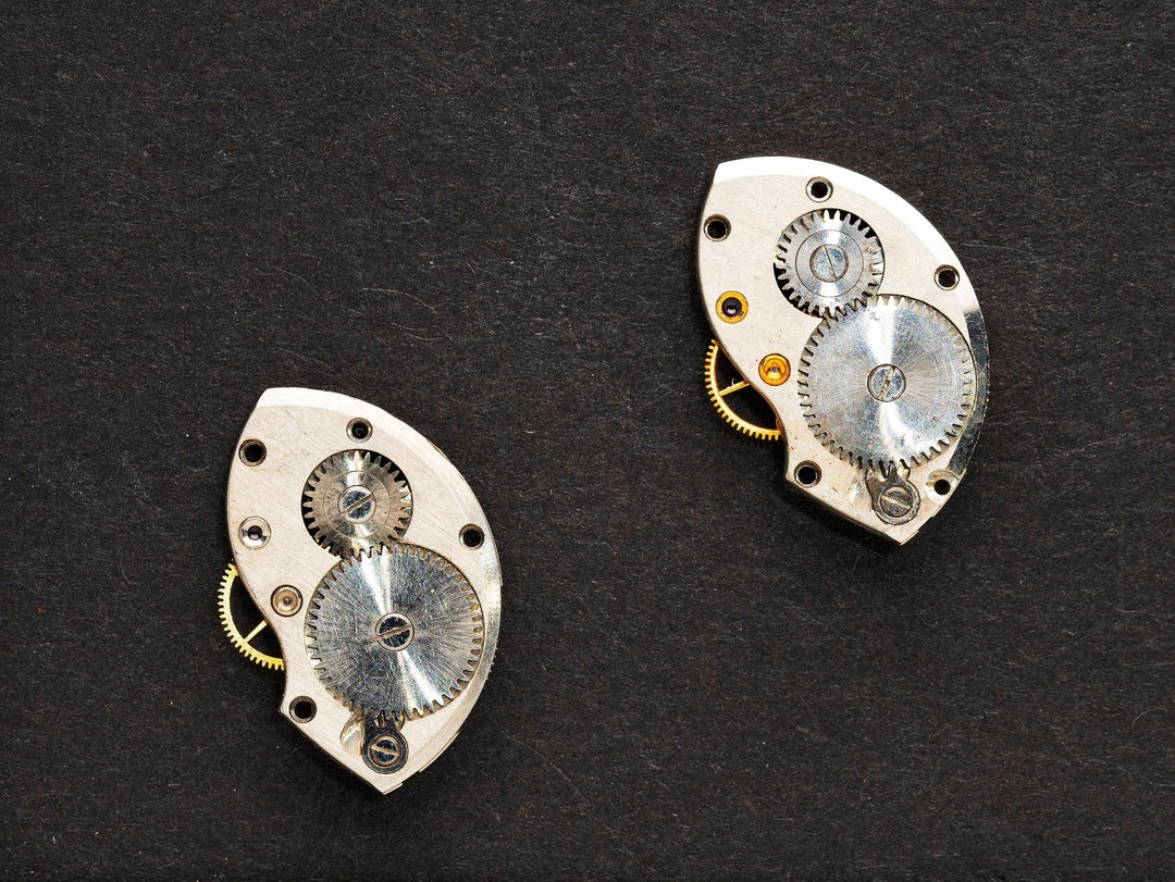 Matched Set 2 Antique Pocket Watch Parts With Engraved Steel ...