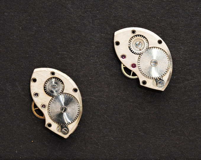 Matched Set 2 Antique Pocket Watch Parts With Engraved Steel ...