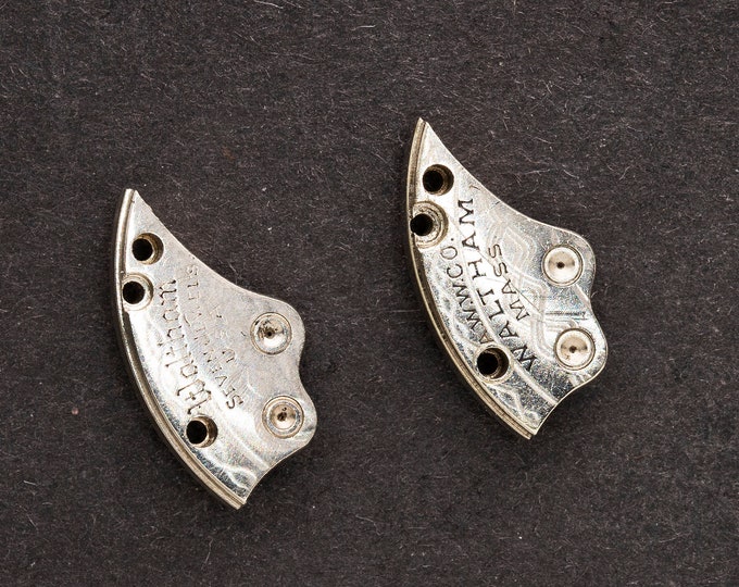 Matched Set 2 Antique Pocket Watch Parts With Engraved Steel ...