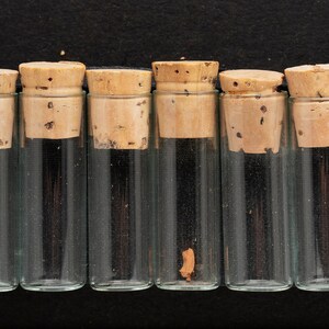 6 Vintage Glass Bottles With Cork Stoppers and Numbered Labels ...