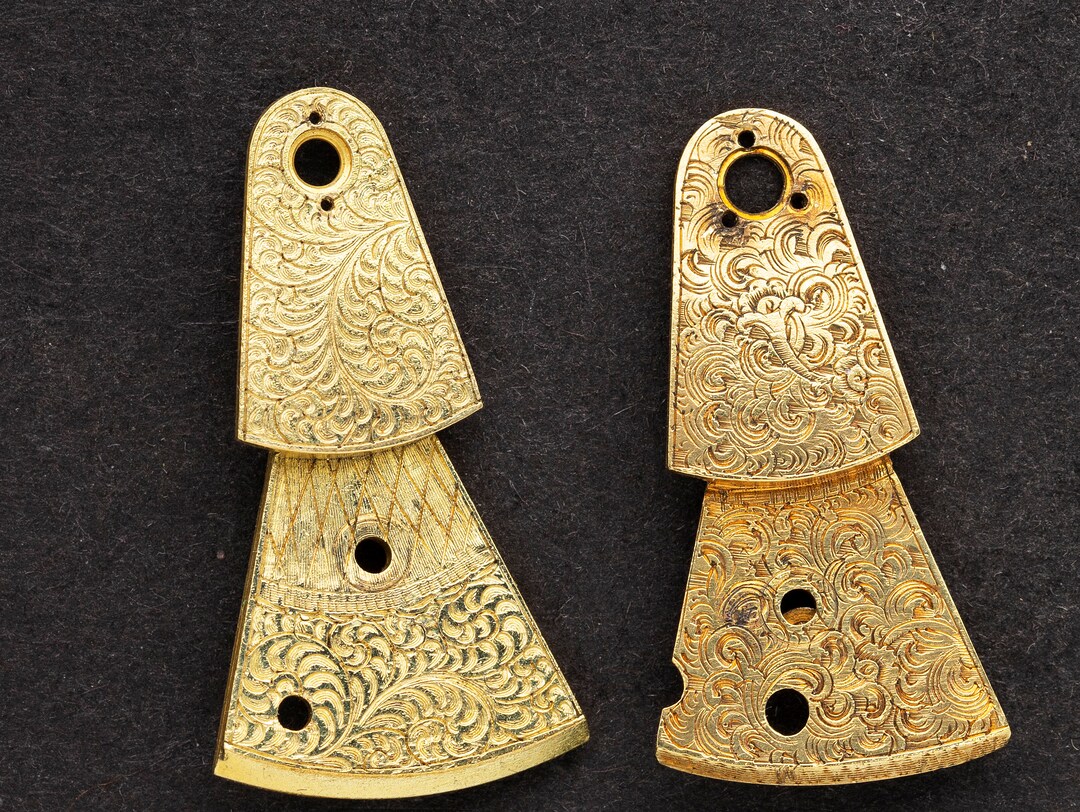 Matching Pair of Gold Gilded Engraved Brass Antique Fusee Pocket Watch ...