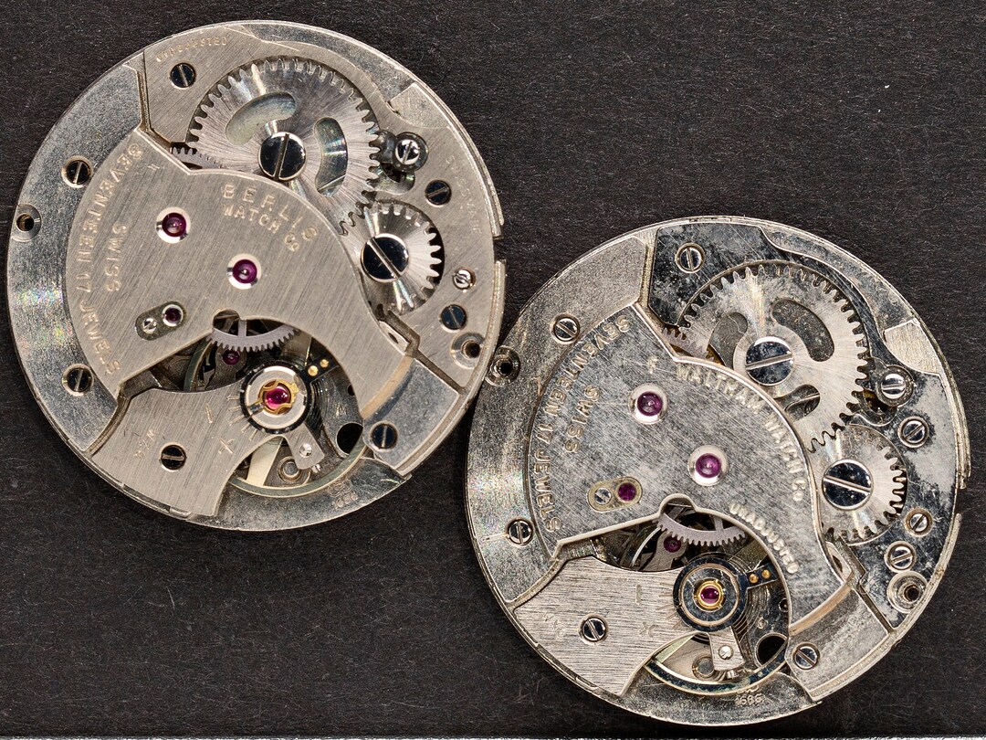 2 Watch Movements Matched for Steampunk Cufflinks or Earrings, Vintage ...