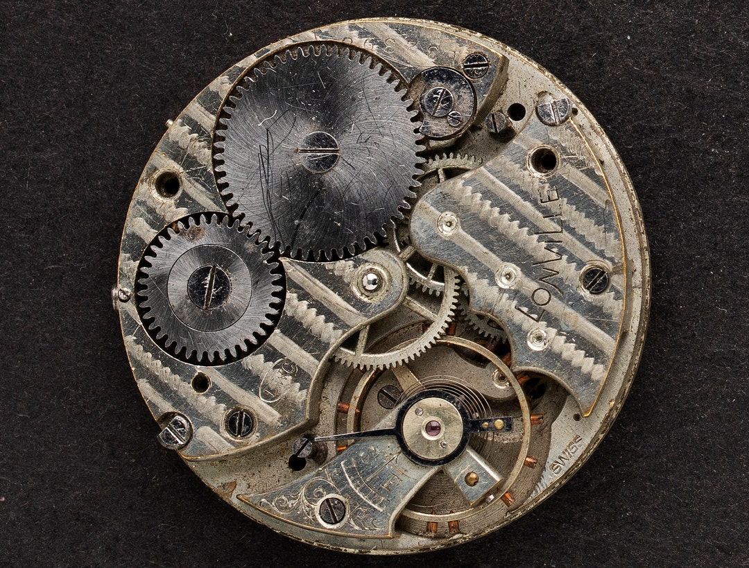 Vintage Pocket Watch Movement With Gears and Genuine Ruby Jewels ...
