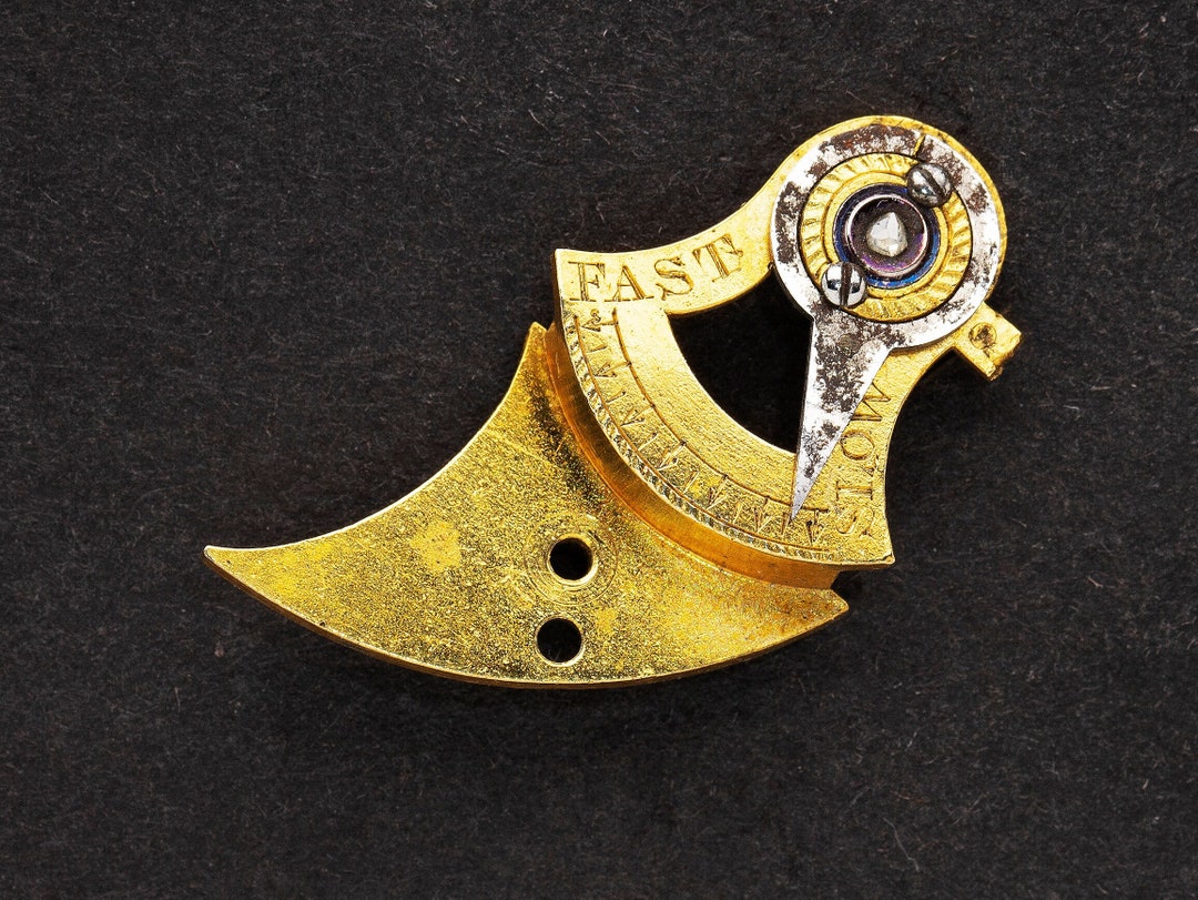 Gold Gilded Antique Verge Fusee Pocket Watch Balance Bridge, Rose Cut ...