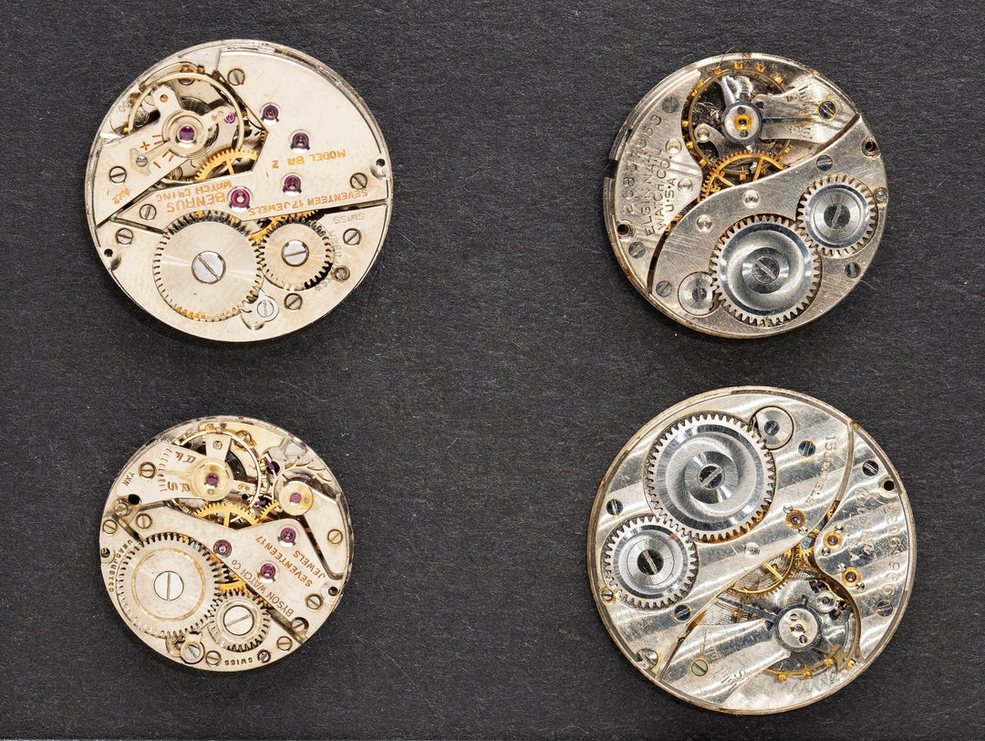 4 Vintage Watch Movements With Gears & Genuine Ruby Jewels - Etsy
