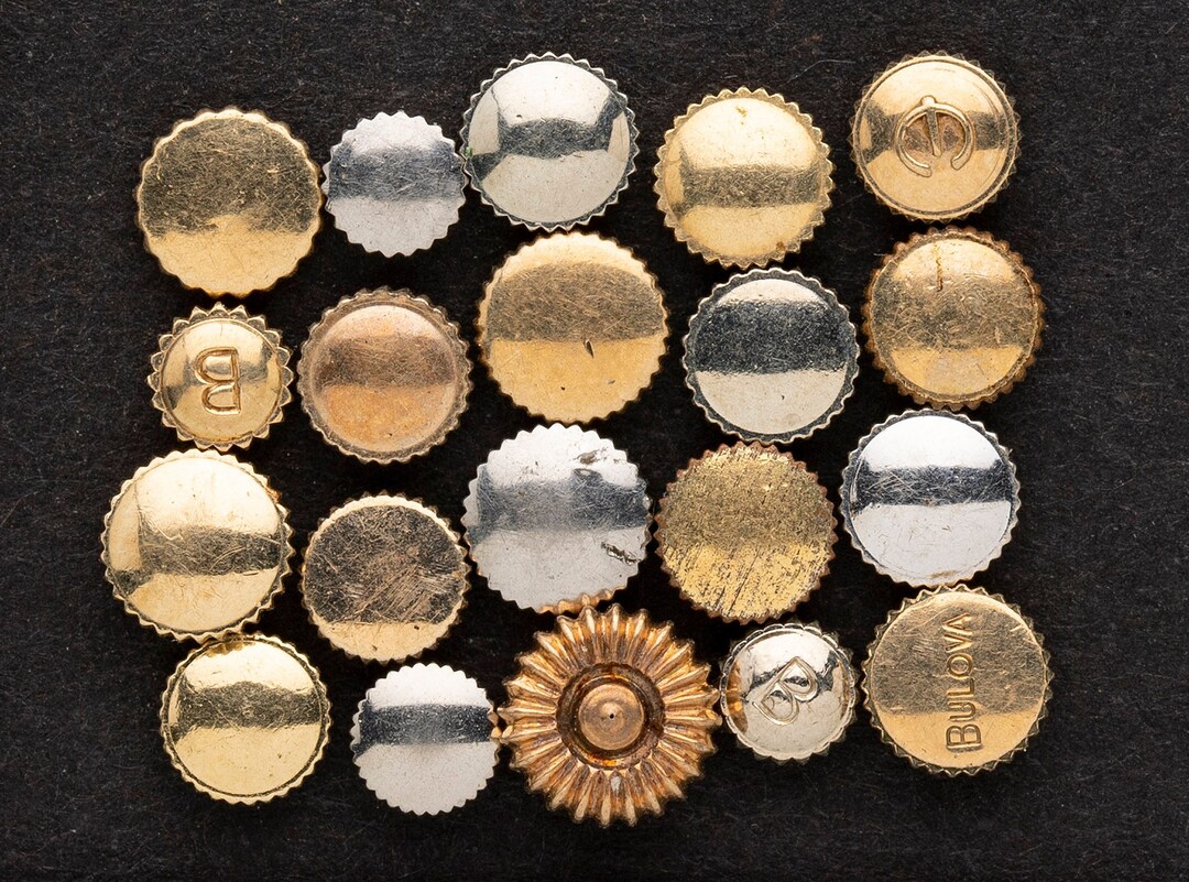 20 Vintage Watch Crowns, Winding Crowns, Gold Filled, Stainless, Brass ...
