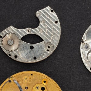 6 Vintage Pocket Watch Movement Plates, Decorative Engraved Metal, Some ...