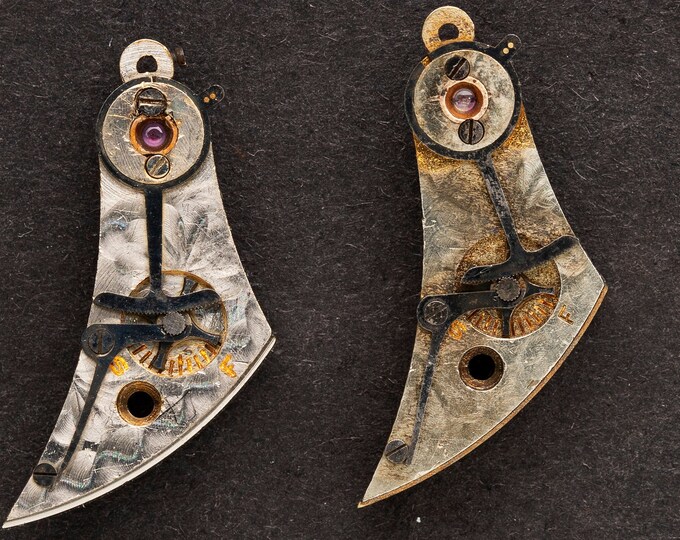 Matched Set 2 Antique Pocket Watch Parts With Engraved Steel ...
