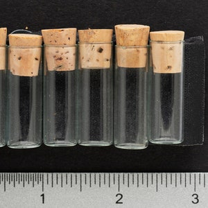 6 Vintage Glass Bottles With Cork Stoppers and Numbered Labels Antique ...