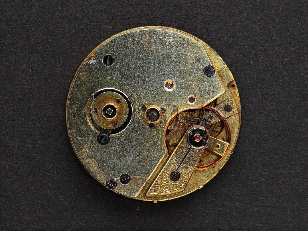Vintage Pocket Watch Movement With Gears and Genuine Ruby Jewels - Key ...