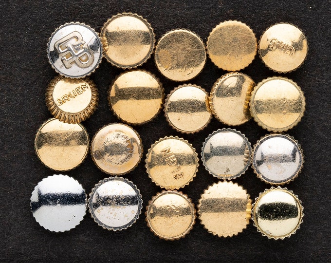 20 Vintage Watch Crowns, Winding Crowns, Gold Filled, Stainless, Brass ...