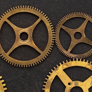 6 Large Vintage Brass & Steel Gears Antique Clockwork Gears - Etsy