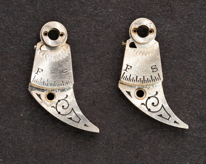 Matched Set 2 Antique Pocket Watch Parts With Engraved Steel ...