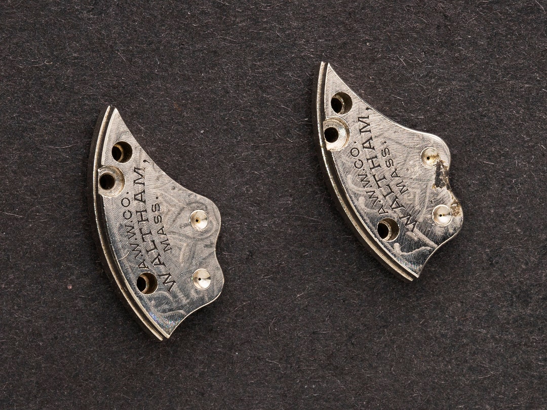 Matched Set 2 Antique Pocket Watch Parts With Engraved Steel ...