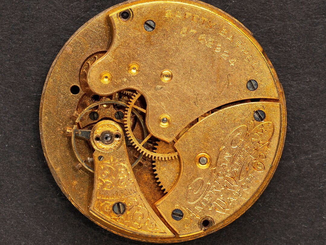 Vintage Pocket Watch Movement With Gears and Genuine Ruby Jewels ...