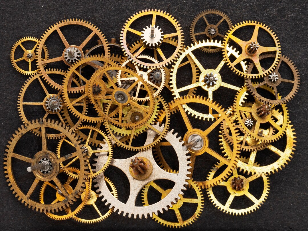 24 Vintage Pocket Watch Gears, Mixed Lot of Wheels, Cogs, and Gears ...