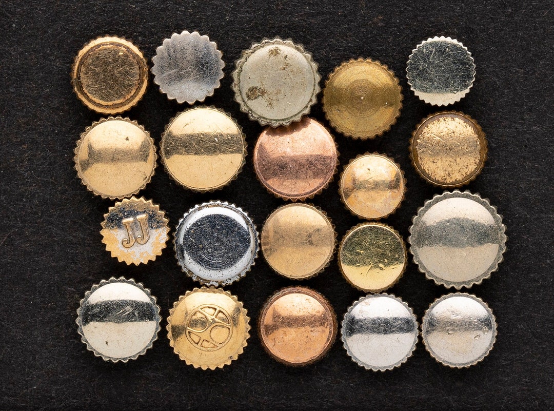 20 Vintage Watch Crowns, Winding Crowns, Gold Filled, Stainless, Brass ...