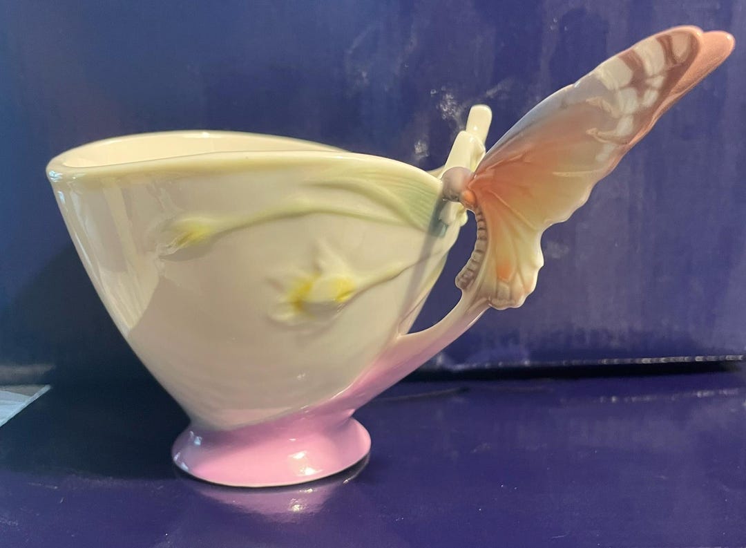 Franz Porcelain Butterfly Teacup Saucer Spoon Set XP1693 | Boxed | Jen ...