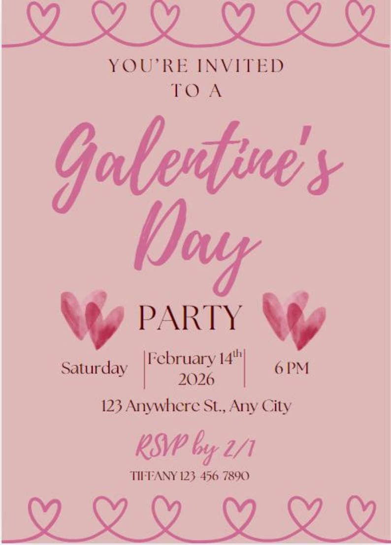 Editable Galentine's Day Template - Etsy