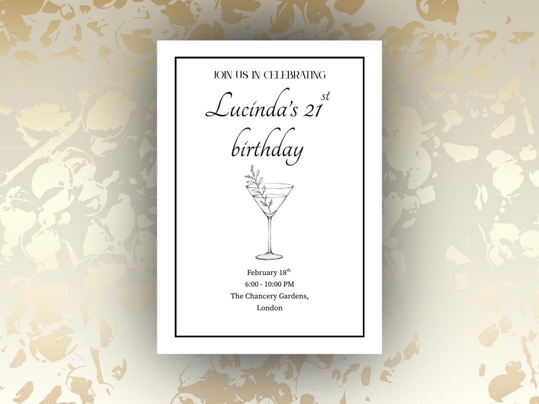 Classy Birthday Invitation Template: Elegant Party Invite, Digital ...