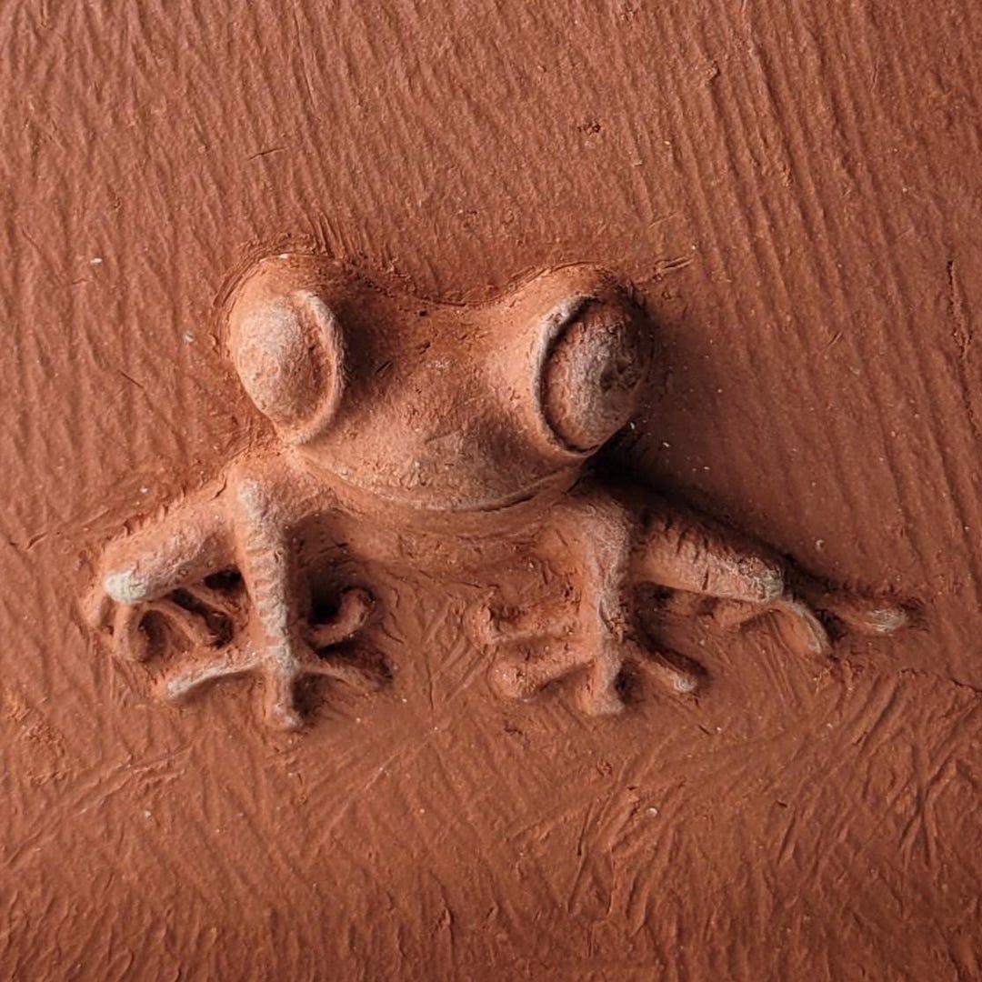 Terracotta Plant Holder- Frog Design - Etsy