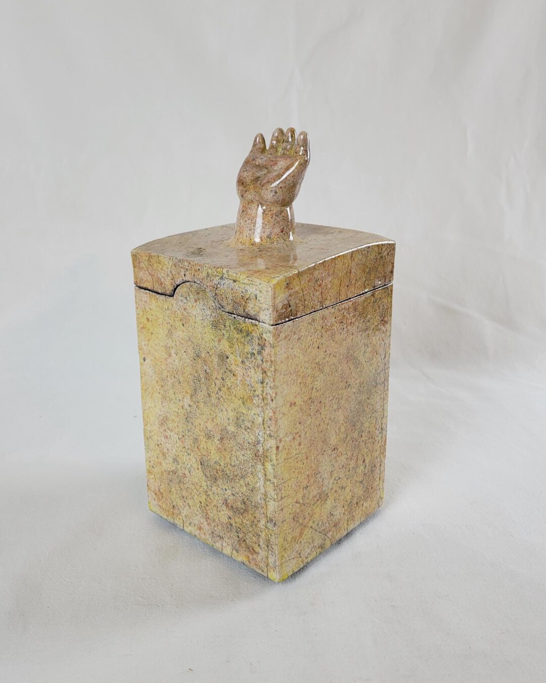 Handmade Turquoise Raku Box With Hand Relief Lid - Etsy