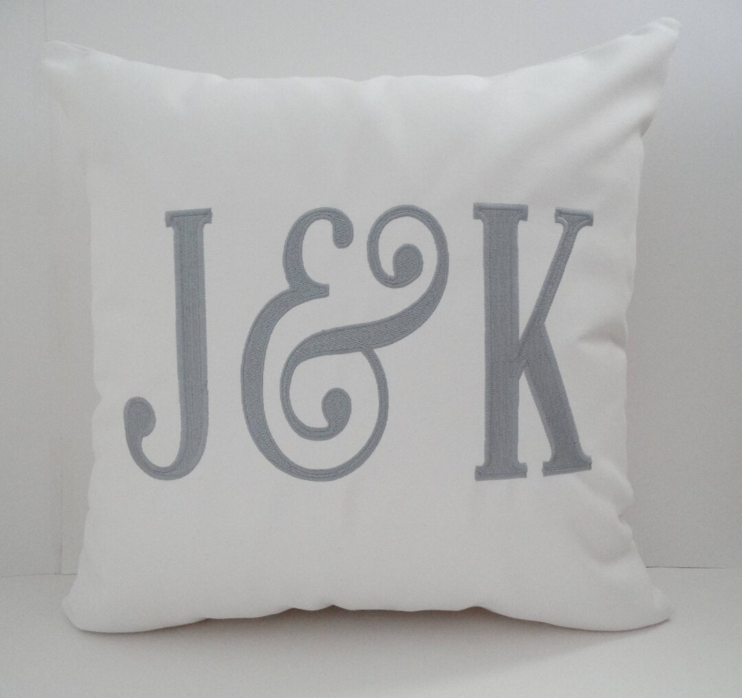 Monogrammed Couple's Initials Pillow Cover | Initials Pillow ...