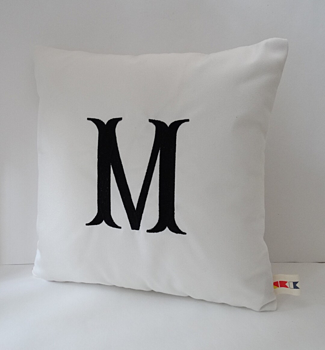 Fishtail Initial Pillow | Monogram Throw Pillow | Monogram Pillow Sham ...