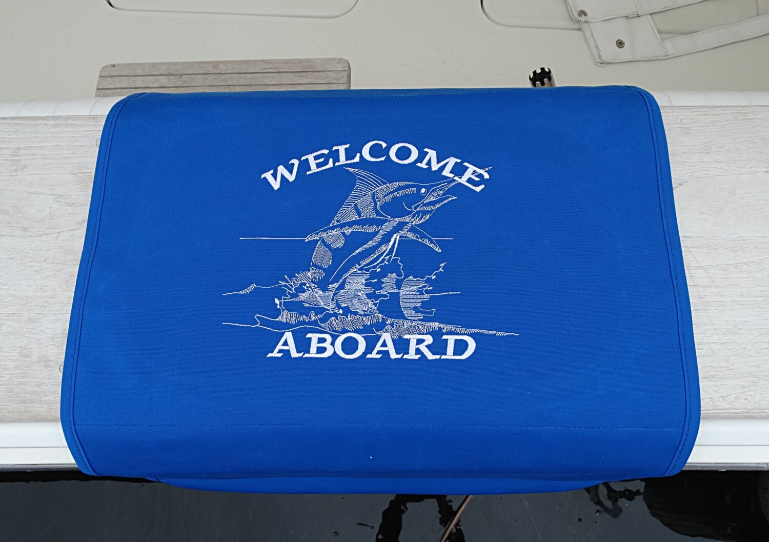 Custom Sunbrella Boat Boarding Mat: Tailwalking Marlin Gunnel Mat - Etsy