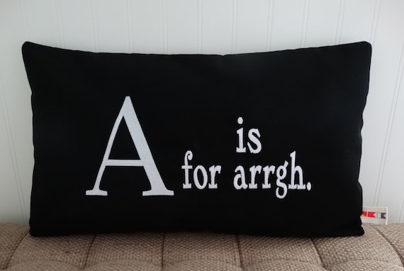 A IS FOR ARRGH pirate themed pillow cover indoor outdoor | Etsy