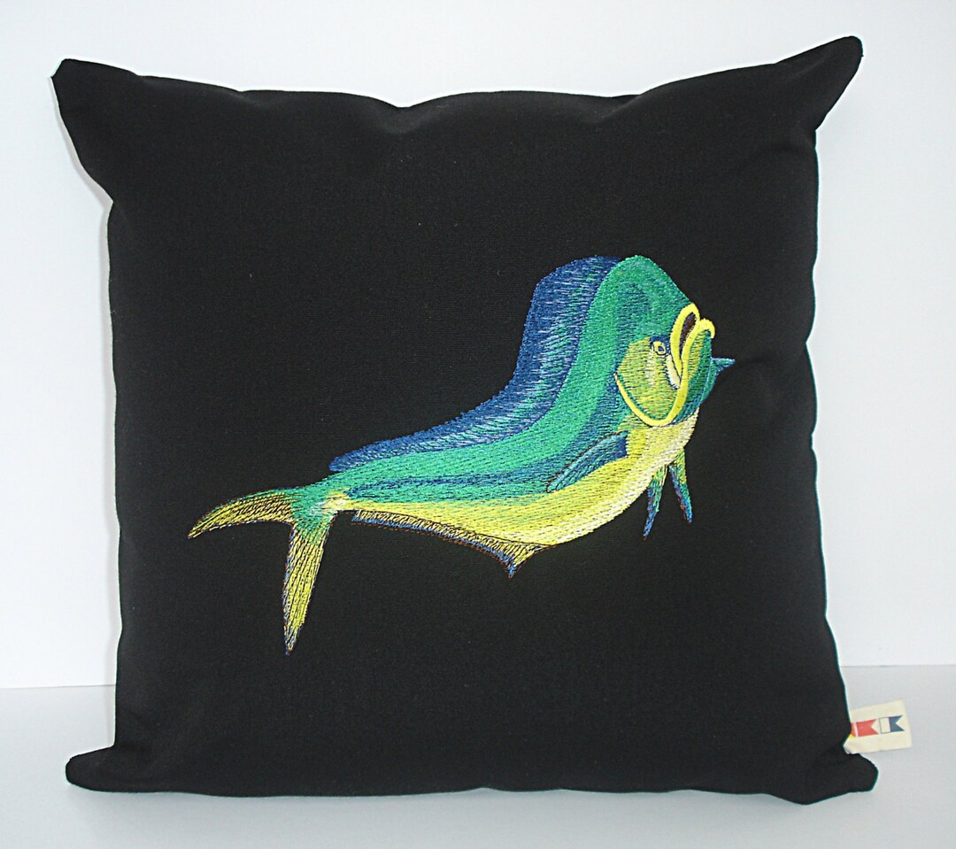 Pillow Cover | Dolphin Fish Pillow | Sunbrella Indoor Outdoor Pillows ...