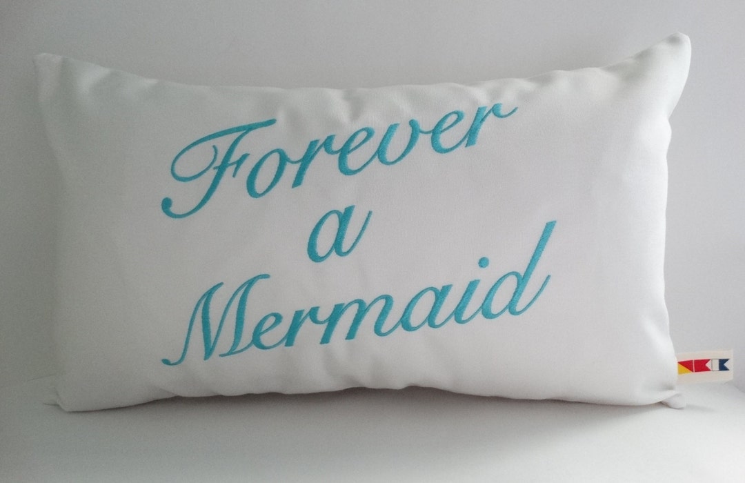 Pillow Cover | FOREVER A MERMAID Pillow | Sunbrella Pillow | Pool ...