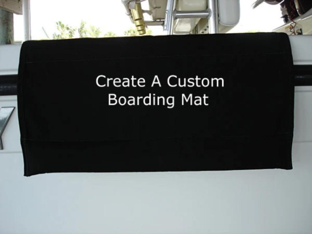Custom Embroidered Boat Boarding Mat: Sunbrella Gunwale Cover - Etsy