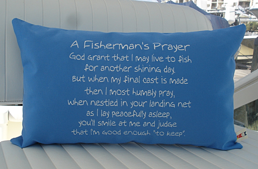 A FISHERMAN'S PRAYER 12" X 20" Lumbar Pillow Cover Indoor Outdoor ...