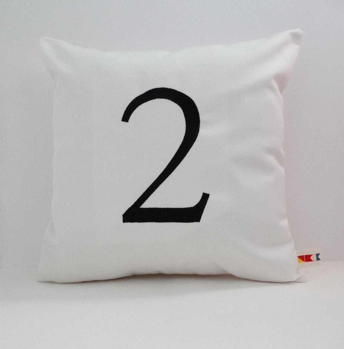 Pillow Cover HOUSE NUMBER PILLOW Sunbrella Outdoor Pillow - Etsy