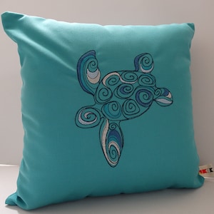 Pillow Cover | Turtle Pillow | Sunbrella Indoor Outdoor Pillow | Beach ...