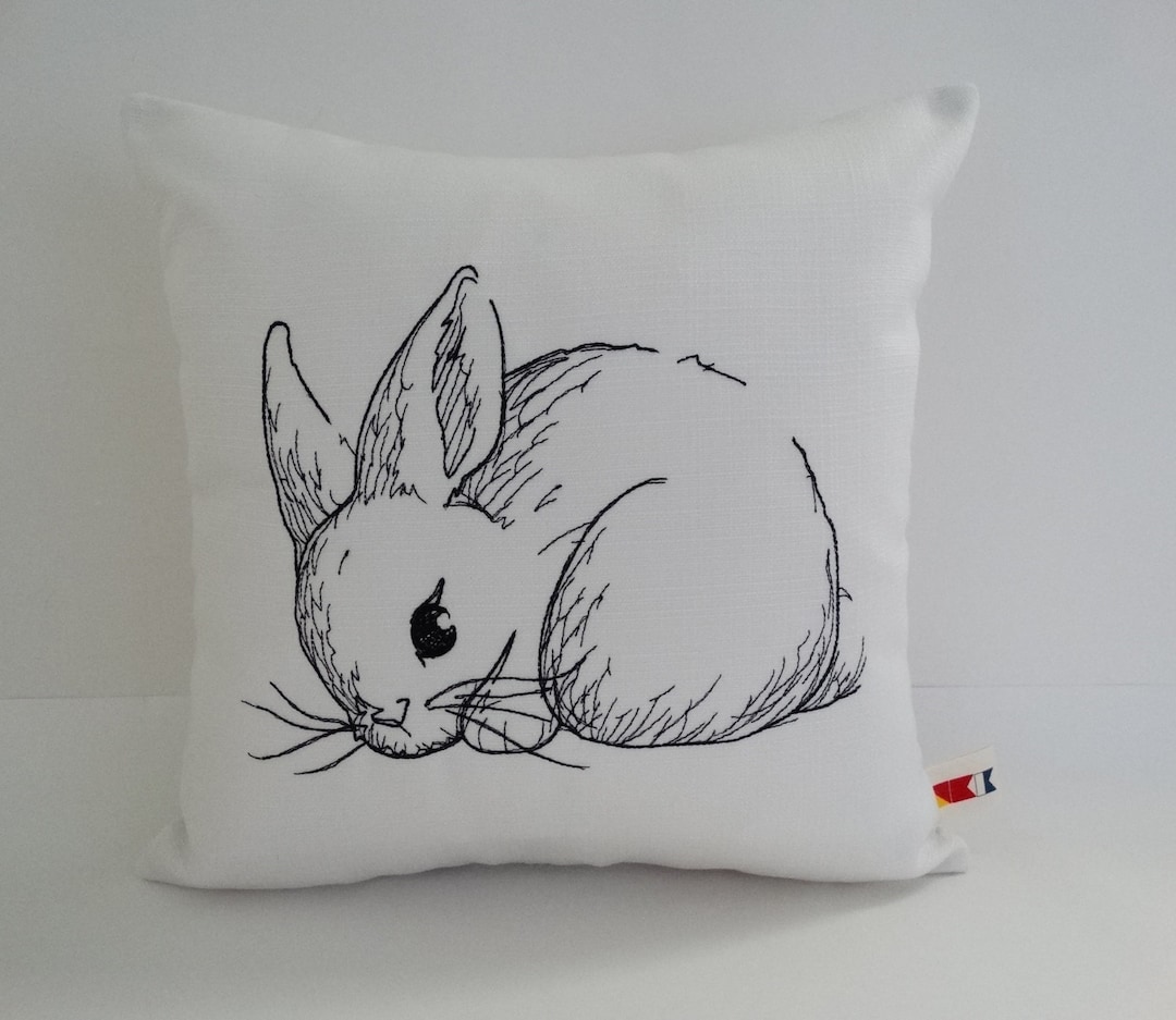 Rabbit Easter Pillow Cover | Rabbit Pillow | Sunbrella Indoor Outdoor ...