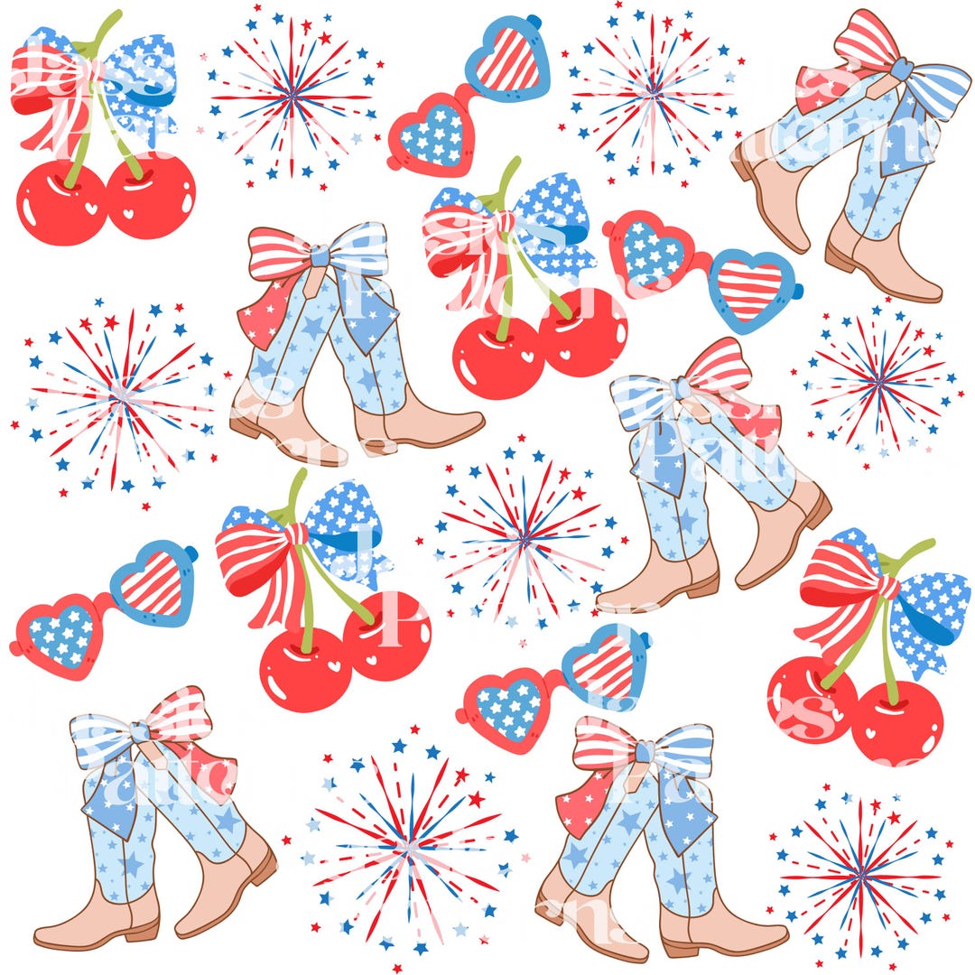 4th of July - Western Seamless Pattern - Etsy